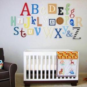 Alphabet Set -wooden Letters -alphabet Wall-abc Wall- Unpainted 12" To ...